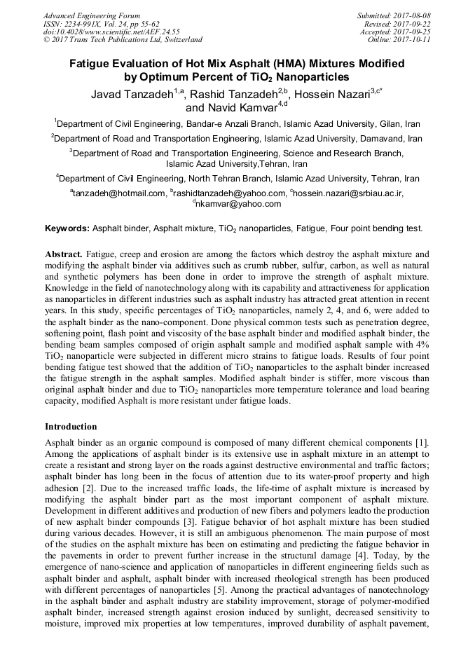 Fatigue Evaluation of Hot Mix Asphalt (HMA) Mixtures Modified by ...
