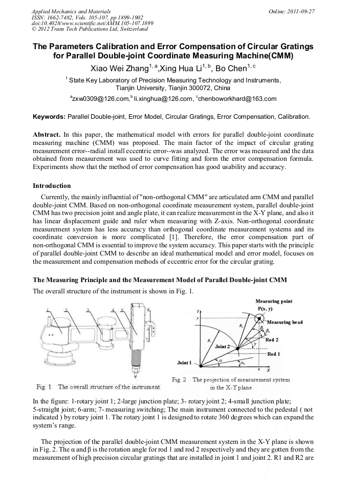 The Parameters Calibration and Error Compensation of Circular Gratings ...