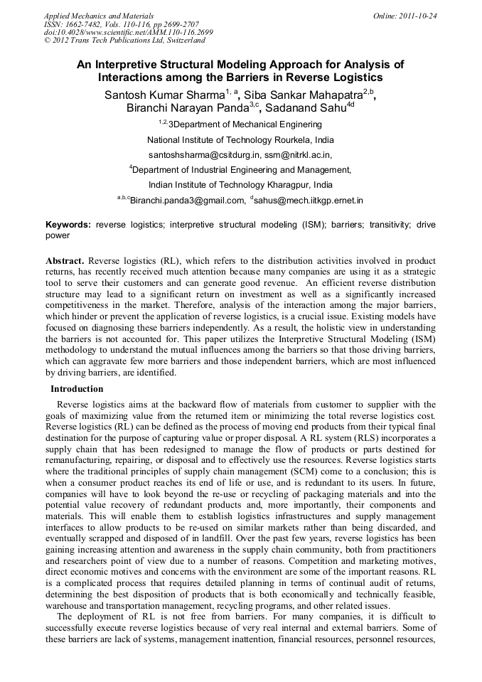 An Interpretive Structural Modeling Approach for Analysis of ...