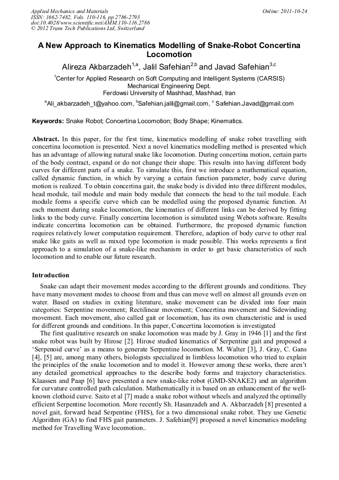 A New Approach to Kinematics Modelling of Snake-Robot Concertina ...
