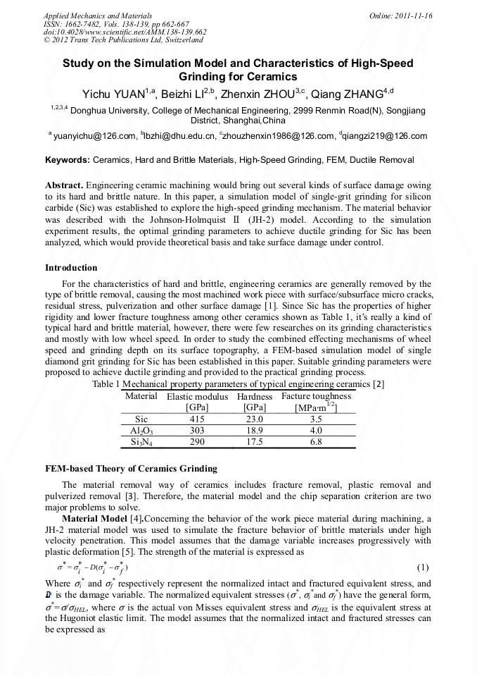 Study on the Simulation Model and Characteristics of High-Speed ...