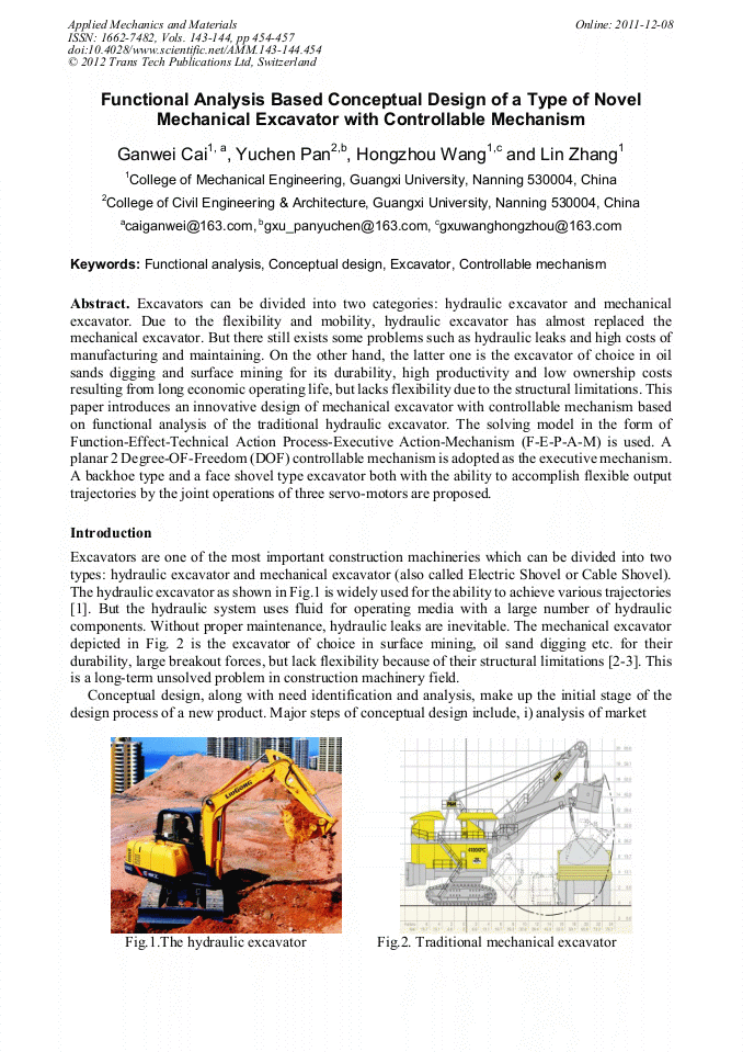 Functional Analysis Based Conceptual Design of a Type of Novel ...
