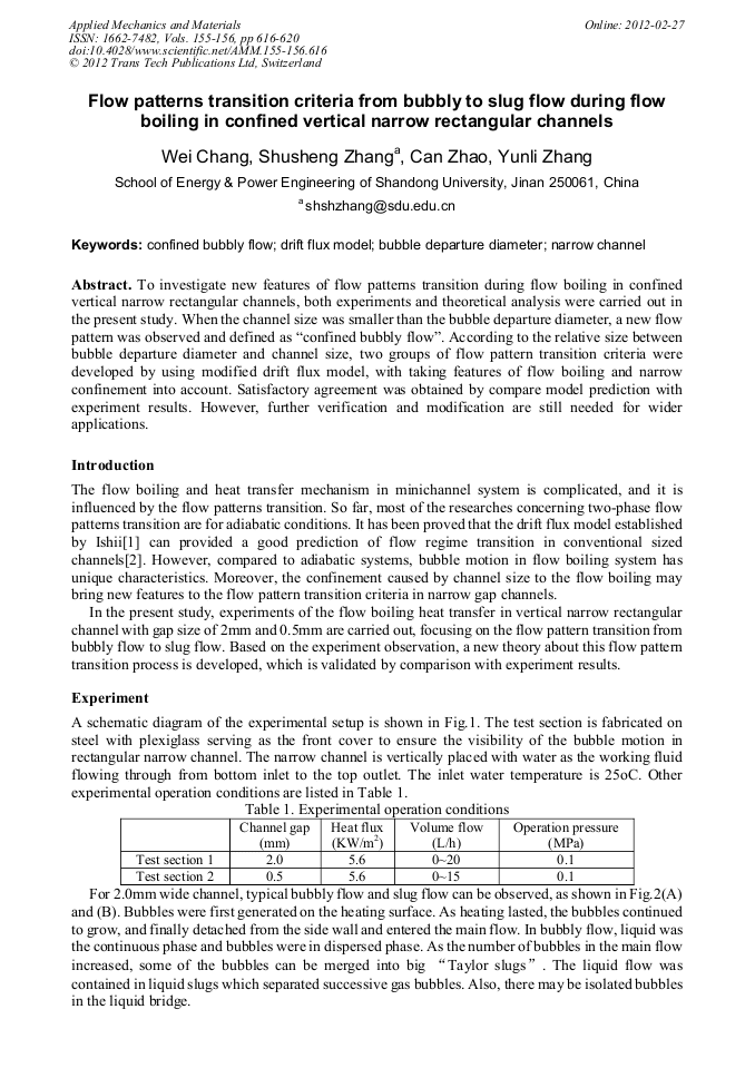 Flow Patterns Transition Criteria from Bubbly to Slug Flow during Flow ...