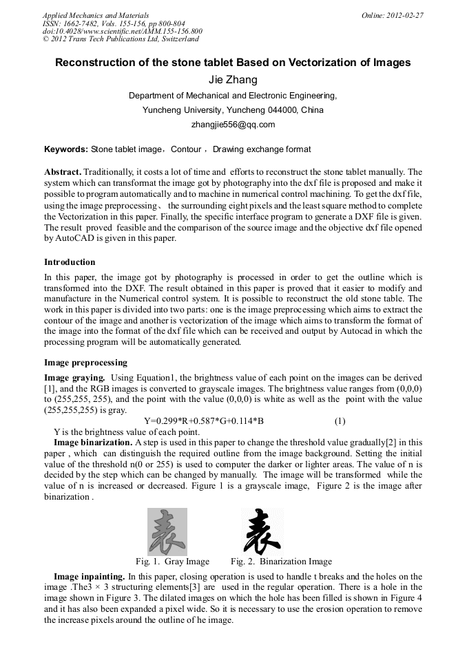 Reconstruction of the Stone Tablet Based on Vectorization of Images ...