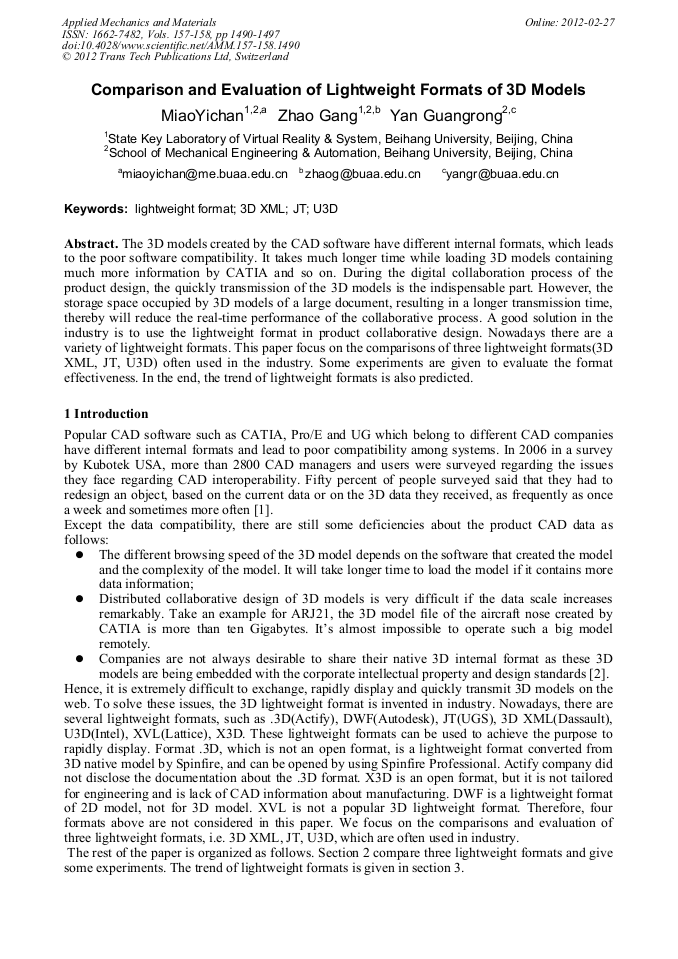Comparison and Evaluation of Lightweight Formats of 3D Models ...