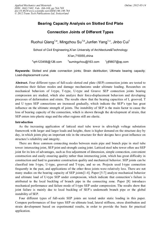 Bearing Capacity Analysis on Slotted End Plate Connection Joints of ...