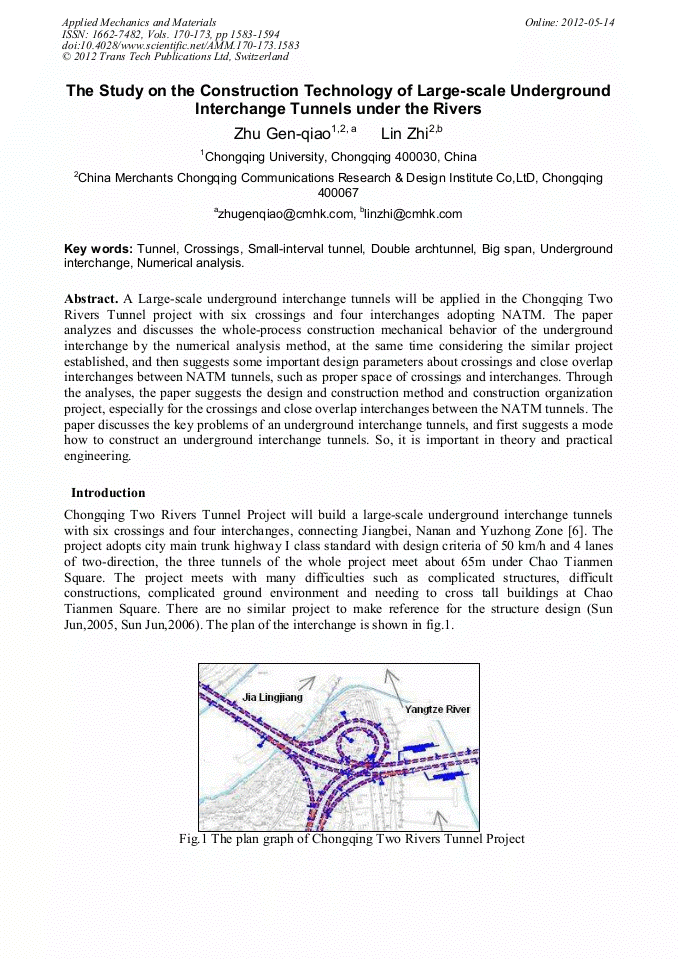 The Study on the Construction Technology of Large-Scale Underground ...