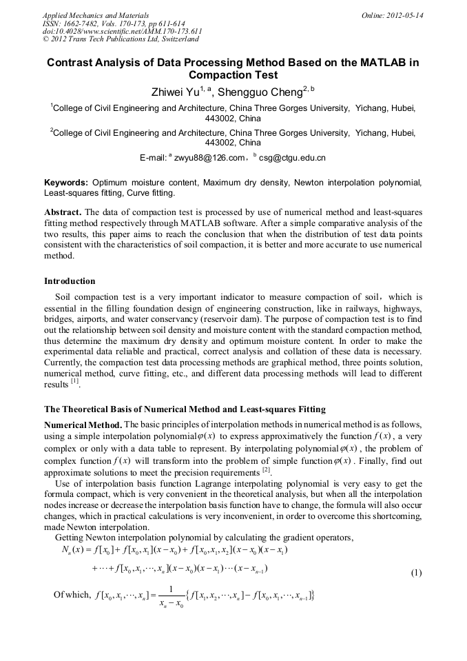 Contrast Analysis of Data Processing Method Based on the MATLAB in ...