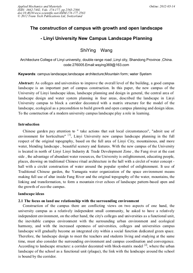 The Construction of Campus with Growth and Open Landscape - Linyi ...