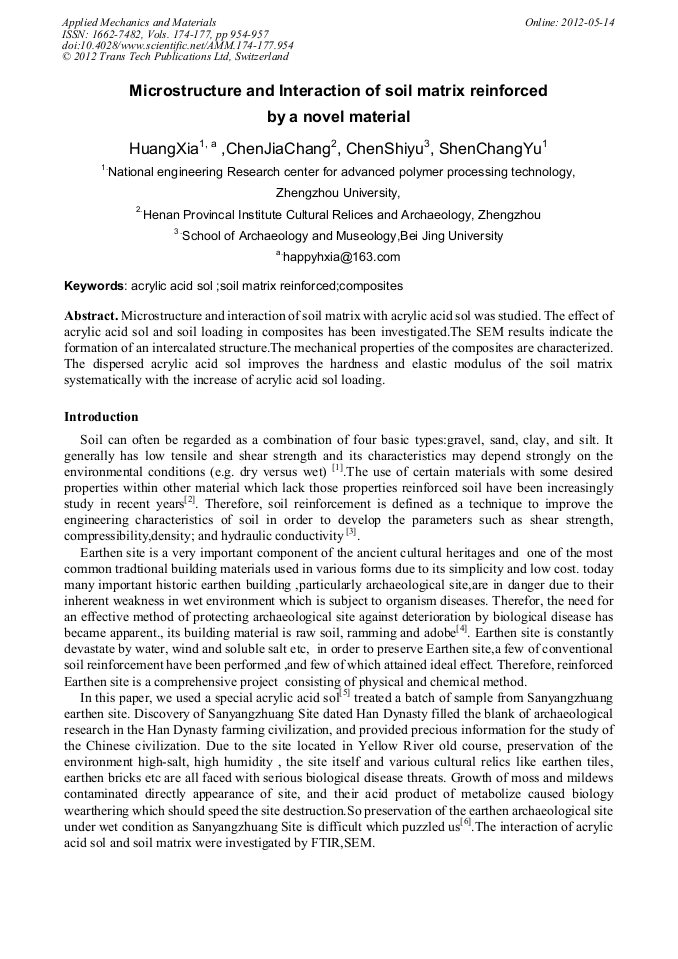 Microstructure and Interaction of Soil Matrix Reinforced by a Novel ...