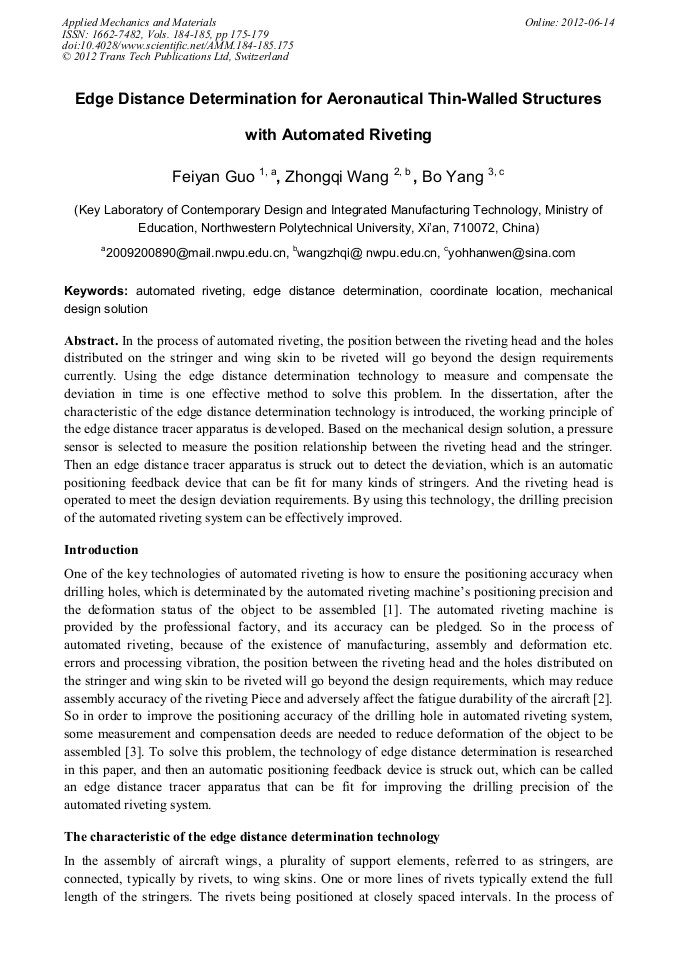 Edge Distance Determination for Aeronautical Thin-Walled Structures ...