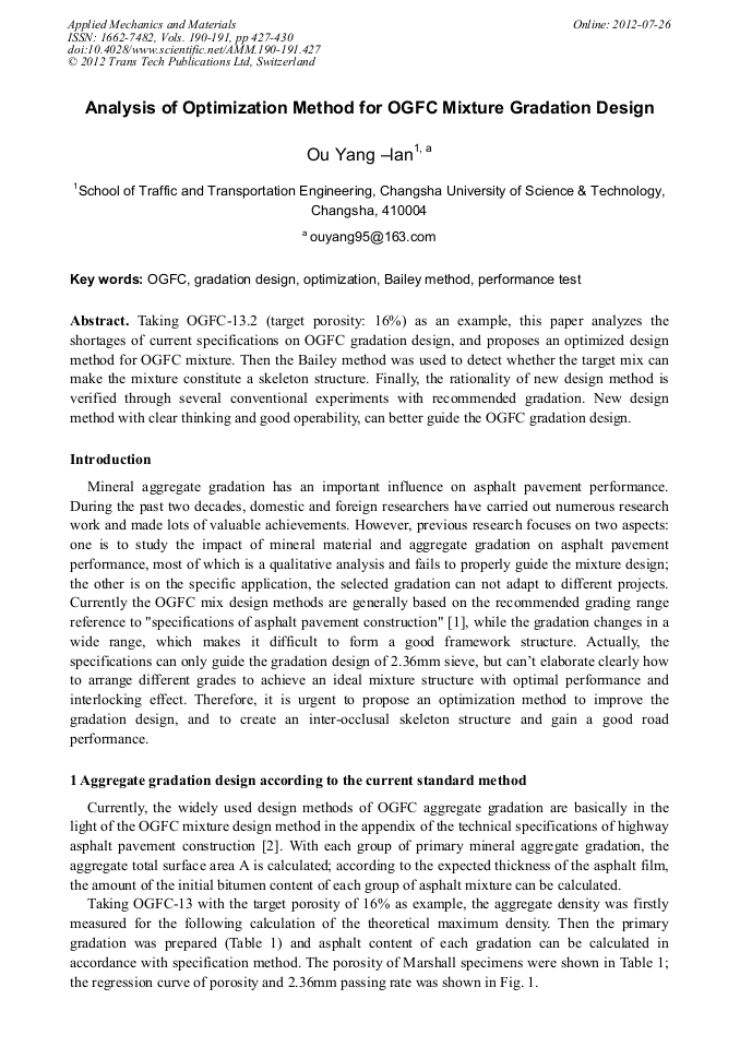 Analysis of Optimization Method for OGFC Mixture Gradation Design ...