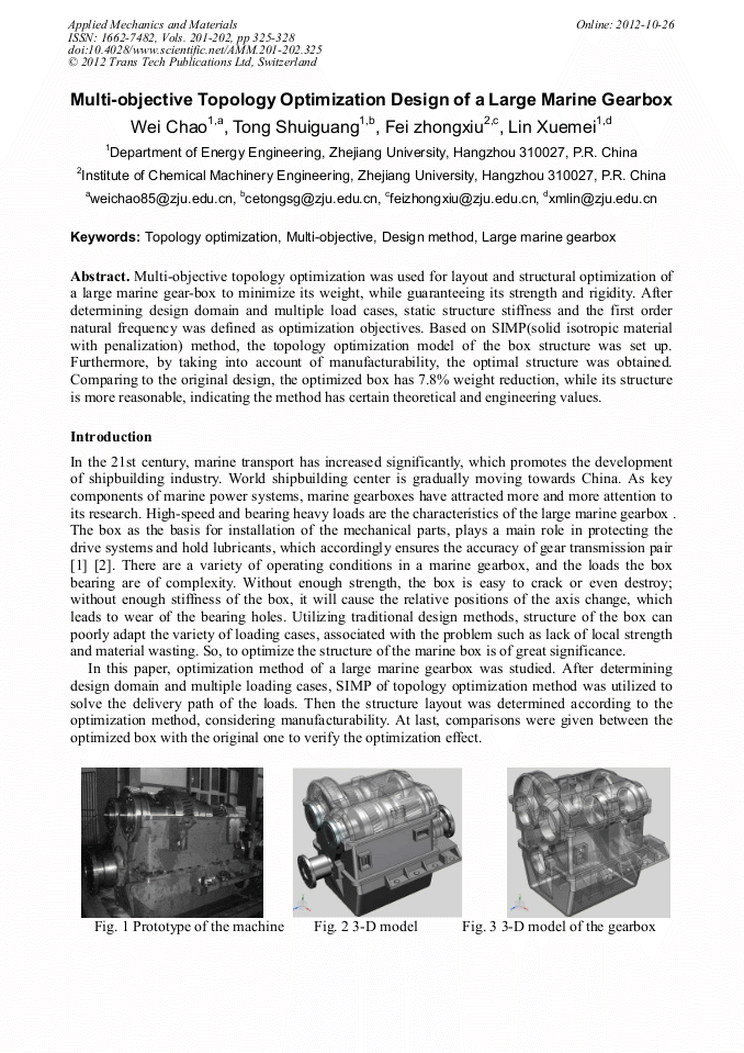 Multi-Objective Topology Optimization Design of a Large Marine Gearbox ...
