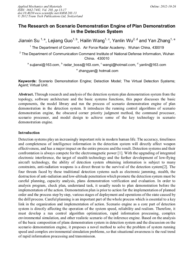 The Research on Scenario Demonstration Engine of Plan Demonstration in ...