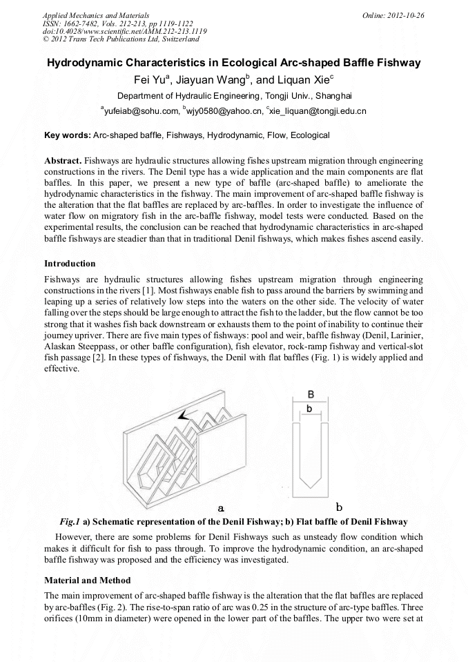 Hydrodynamic Characteristics in Ecological Arc-Shaped Baffle Fishway ...