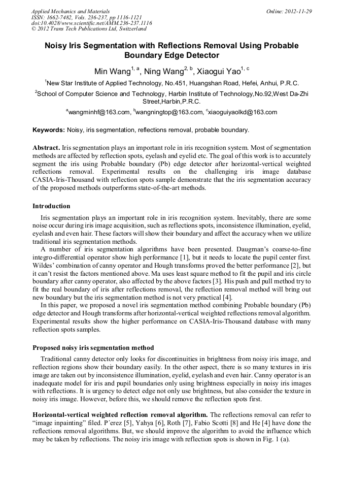 Noisy Iris Segmentation with Reflections Removal Using Probable Boundary Edge Detector ...