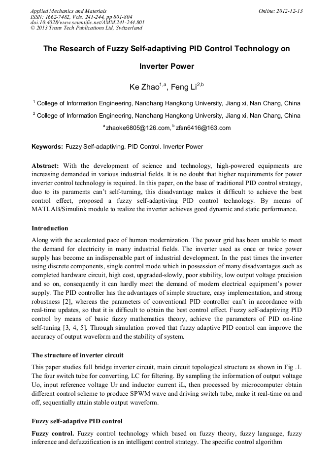The Research of Fuzzy Self-Adaptiving PID Control Technology on ...