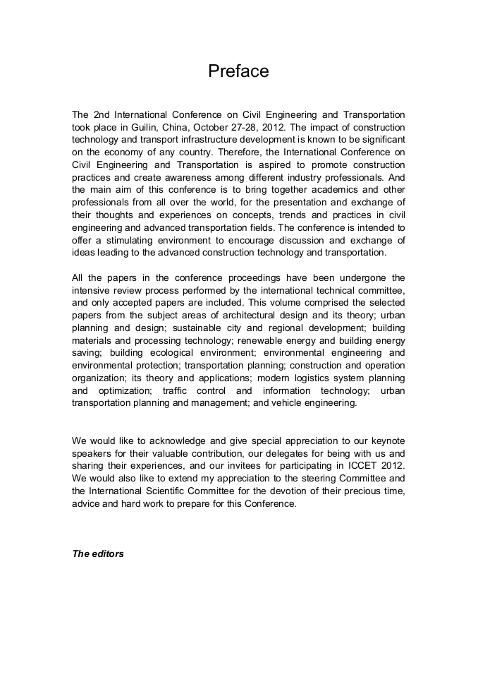 Preface and Conference Organization | Sustainable Development of Urban ...