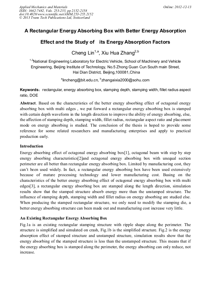 A Rectangular Energy Absorbing Box with Better Energy Absorption Effect ...