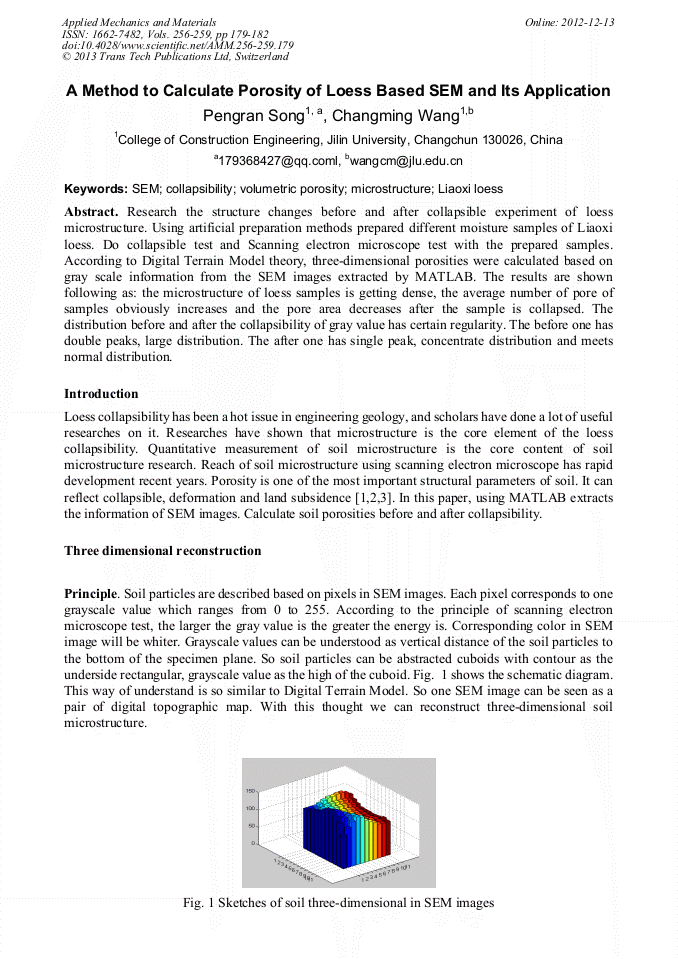 A Method to Calculate Porosity of Loess Based SEM and its Application ...