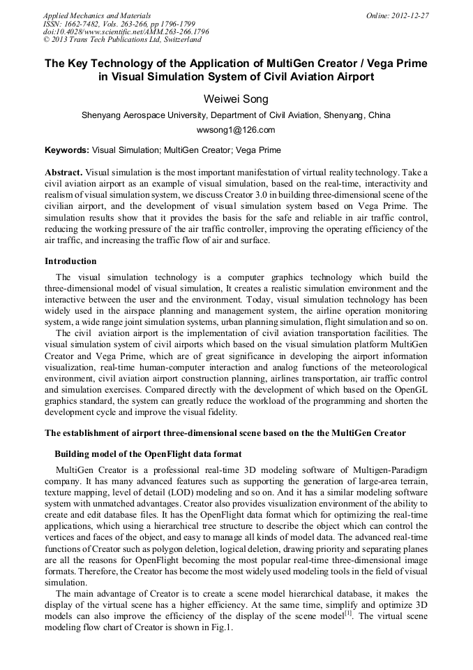 The Key Technology of the Application of MultiGen Creator / Vega Prime ...