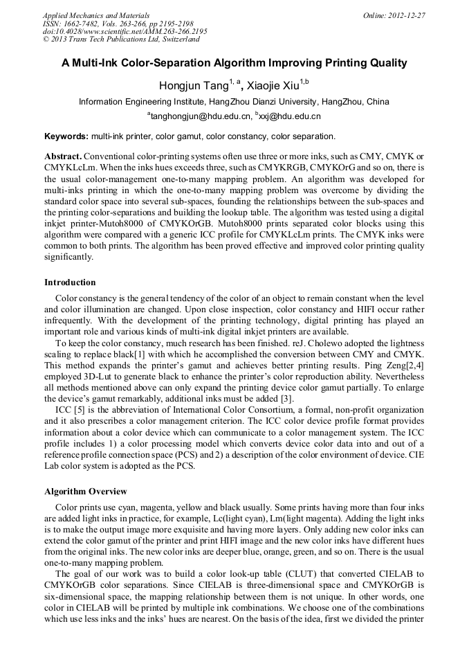 A Multi-Ink Color-Separation Algorithm Improving Printing Quality ...