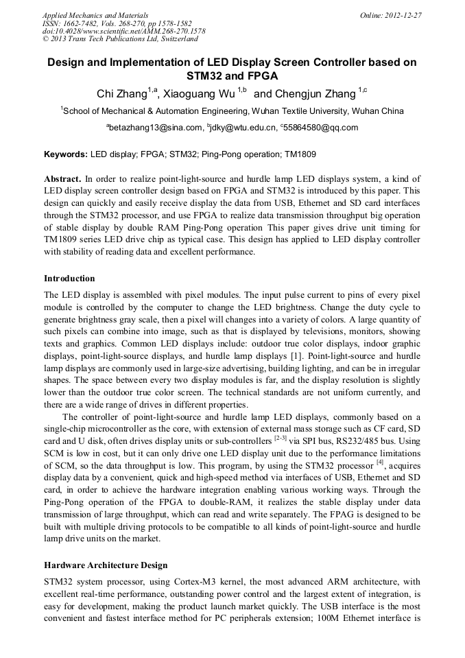 Design and Implementation of LED Display Screen Controller Based on ...