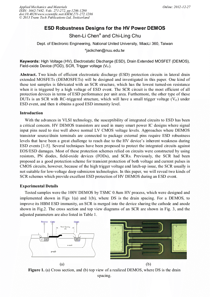 ESD Robustness Designs for the HV Power DEMOS | Scientific.Net
