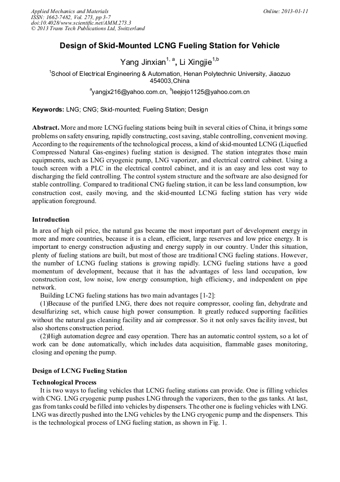 Design of Skid-Mounted LCNG Fueling Station for Vehicle | Scientific.Net