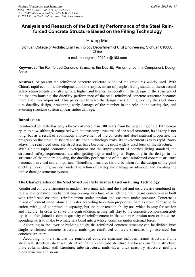 Analysis and Research of the Ductility Performance of the Steel ...