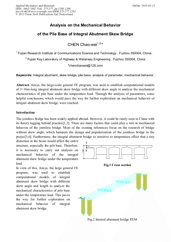 Analysis on the Mechanical Behavior of the Pile Base of Integral ...