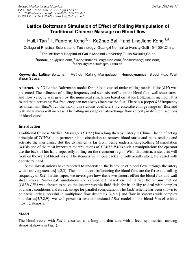 Lattice Boltzmann Simulation of Effect of Rolling Manipulation of ...