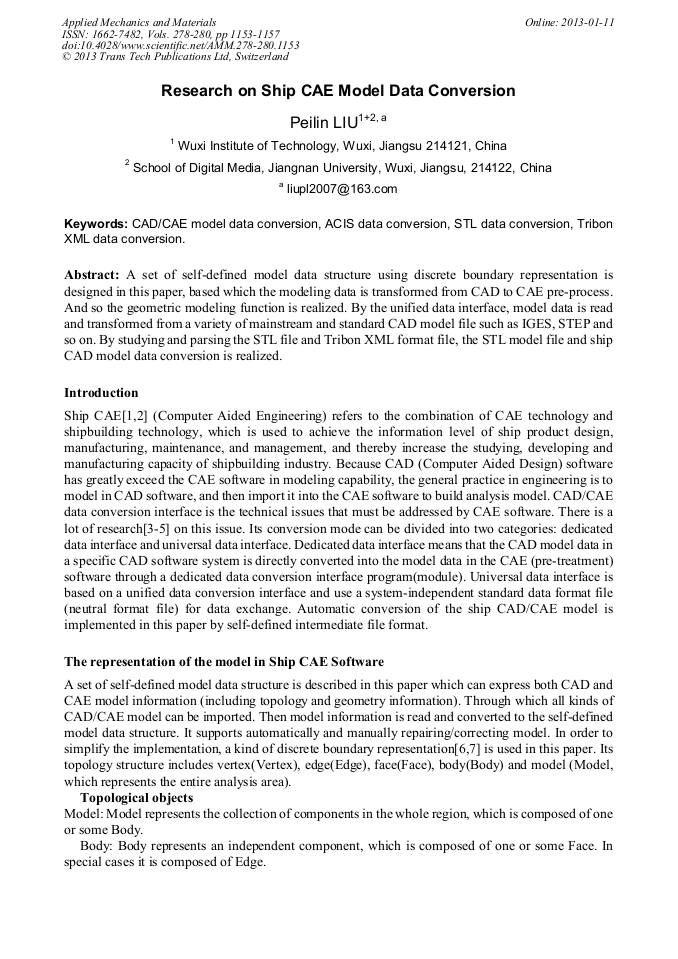Research on Ship CAE Model Data Conversion | Scientific.Net