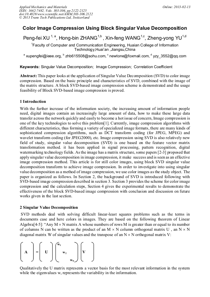 Color Image Compression Using Block Singular Value Decomposition ...