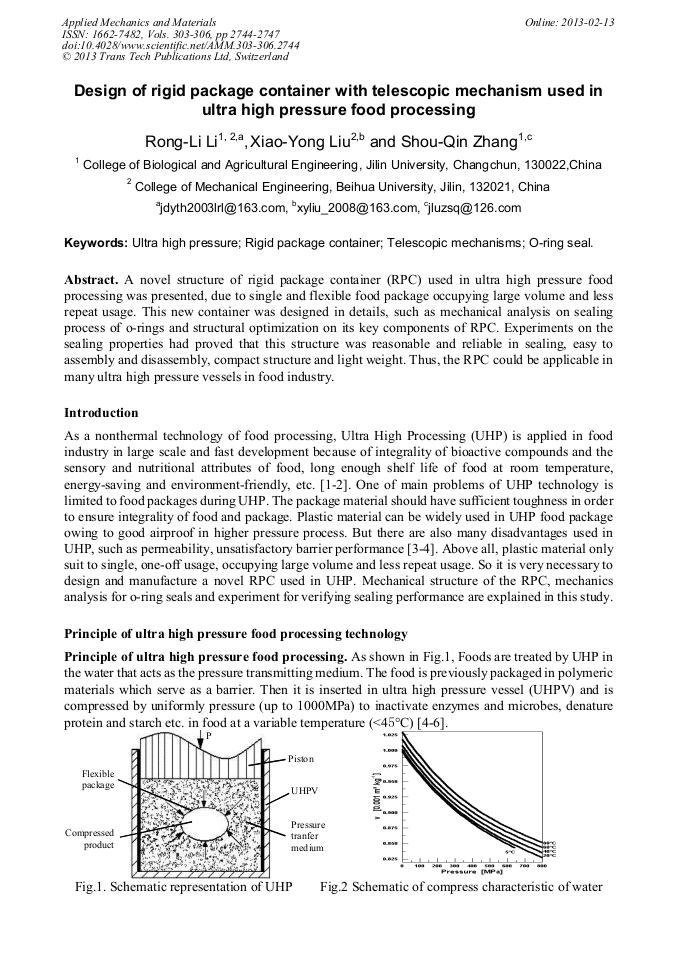 Design of Rigid Package Container with Telescopic Mechanism Used in ...
