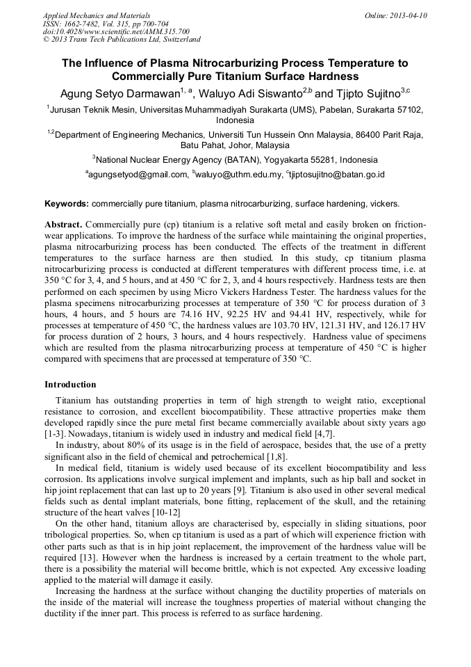 The Influence of Plasma Nitrocarburizing Process Temperature to ...
