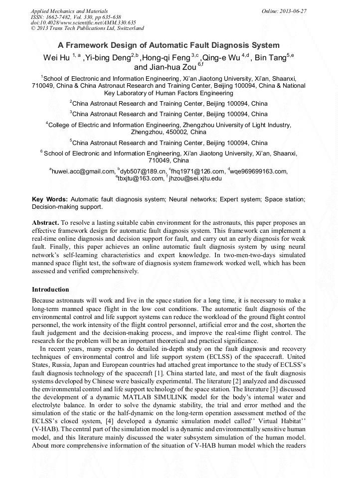 A Framework Design of Automatic Fault Diagnosis System | Scientific.Net