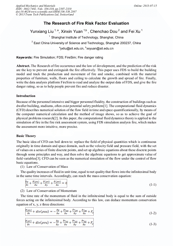 The Research of Fire Risk Factor Evaluation | Scientific.Net