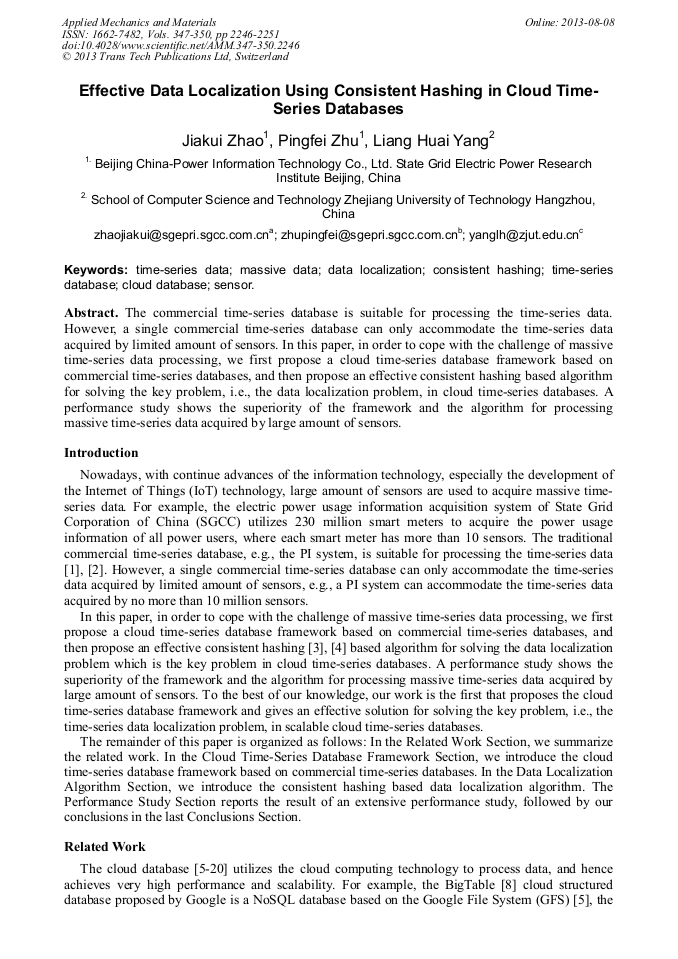 Effective Data Localization Using Consistent Hashing in Cloud Time ...