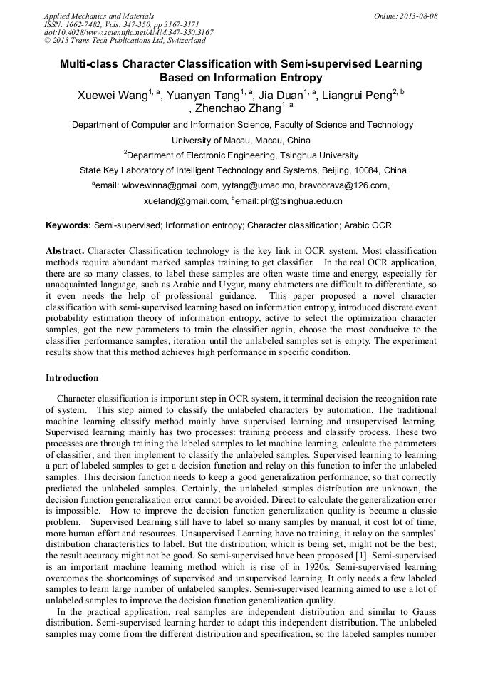 Multi-Class Character Classification with Semi-Supervised Learning ...