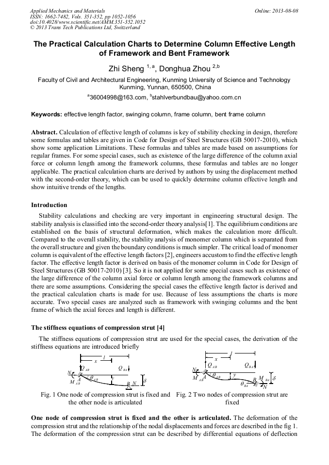 The Practical Calculation Charts to Determine Column Effective Length ...
