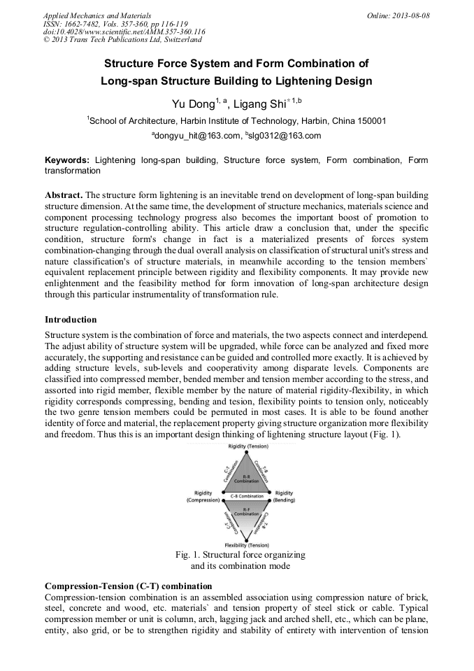 Structure Force System and Form Combination of Long-Span Structure ...