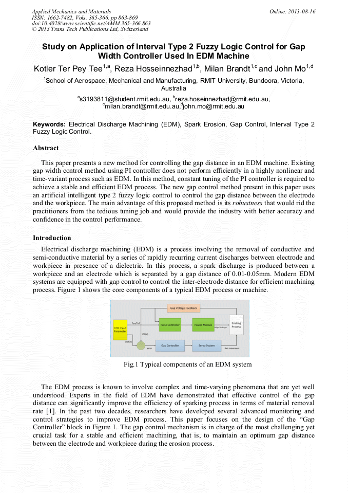 Study on Application of Interval Type 2 Fuzzy Logic Control for Gap ...