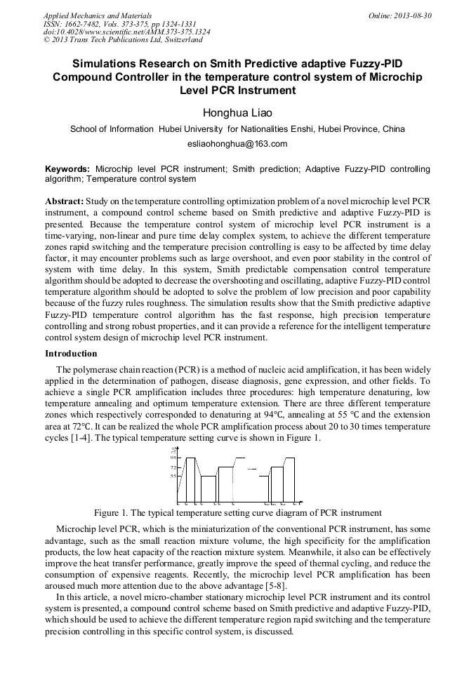 Simulations Research on Smith Predictive Adaptive Fuzzy-PID Compound ...