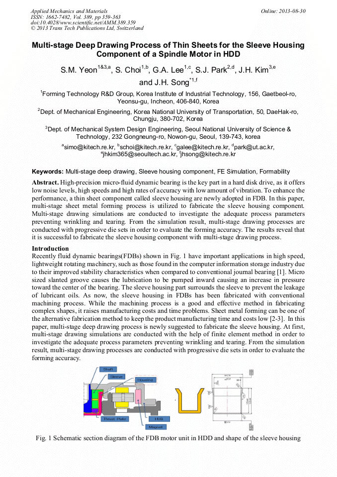 Multi-Stage Deep Drawing Process of Thin Sheets for the Sleeve Housing ...