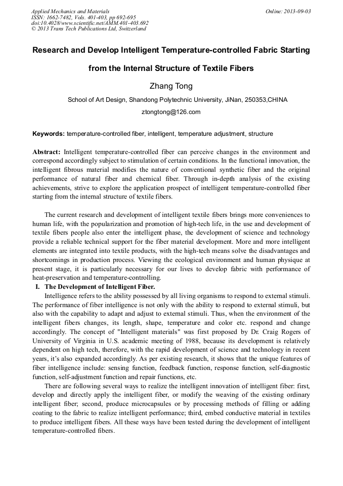 Research and Develop Intelligent Temperature-Controlled Fabric Starting ...