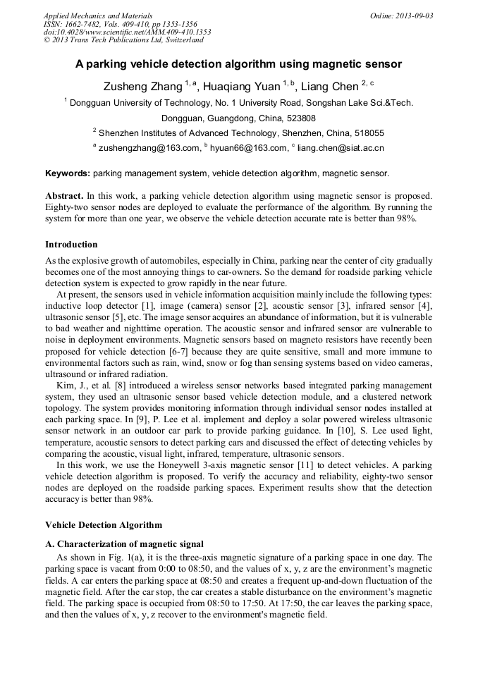A Parking Vehicle Detection Algorithm Using Magnetic Sensor ...