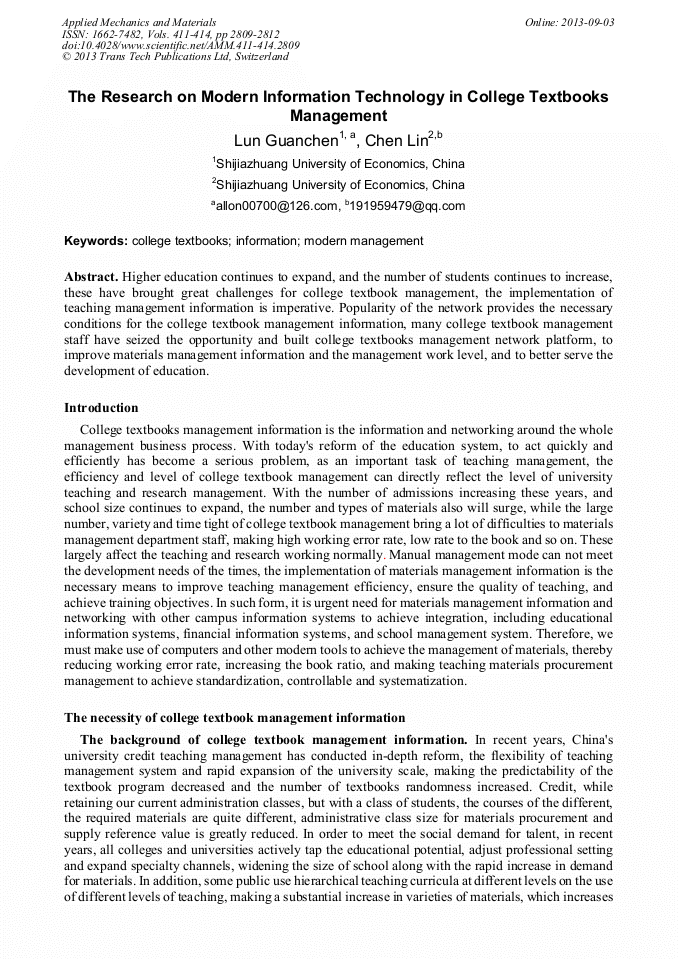 The Research on Modern Information Technology in College Textbooks ...