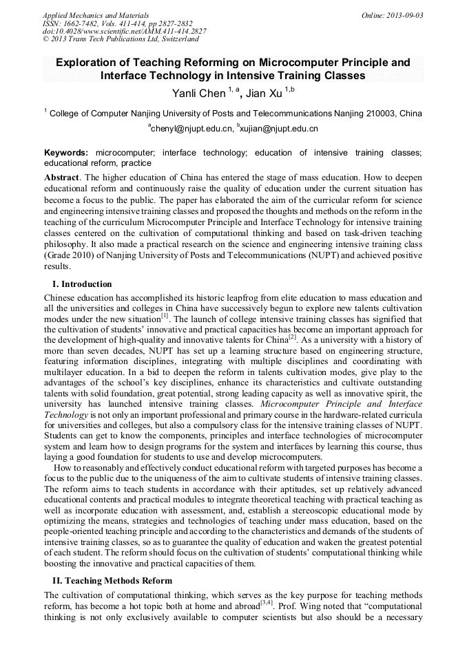 Exploration of Teaching Reforming on Microcomputer Principle and Interface Technology in ...