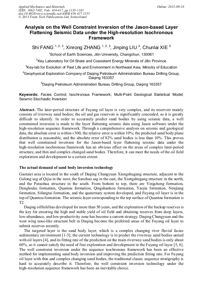 Analysis on the well Constraint Inversion of the Jason-Based Layer ...